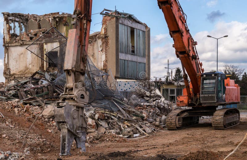 Excavator during Demolition Work Image Stock Image - Image of industry ...