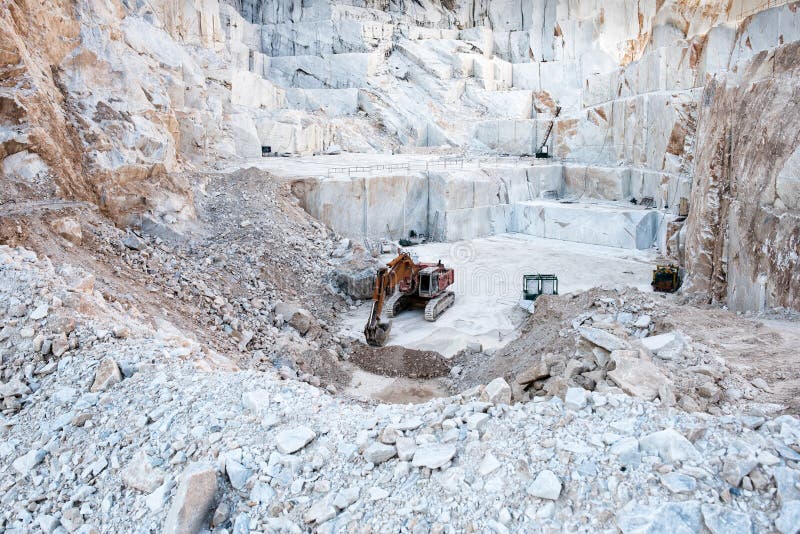 Open Cast Mining Pit for Italian Carrara Marble Stock Photo - Image of ...