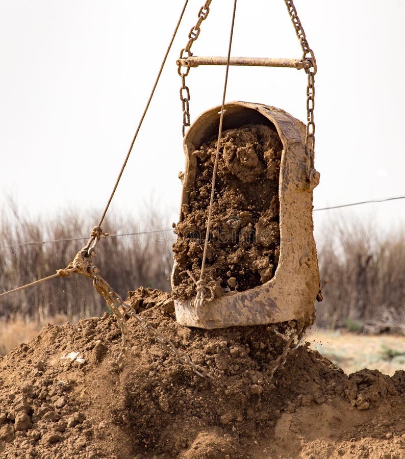 Excavator Digging a Big Bucket Stock Image - Image of sand, development ...