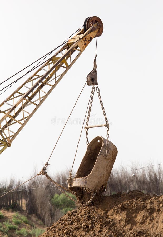 Excavator Digging a Big Bucket Stock Image - Image of heavy, tractor ...