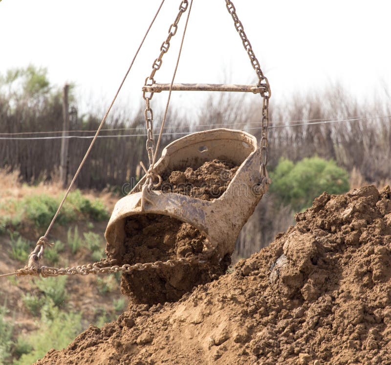 Excavator Digging a Big Bucket Stock Photo - Image of site, excavate ...