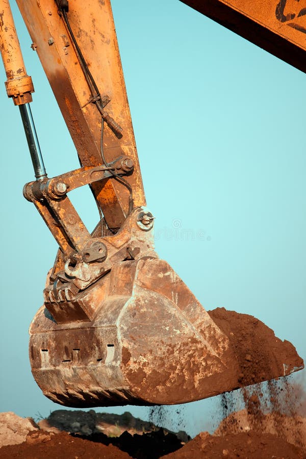 Excavator digging stock image. Image of trench, backhoe - 64567281