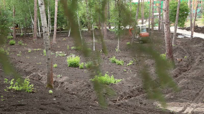 Excavator is Digging at River. River Widening Project Stock Video ...