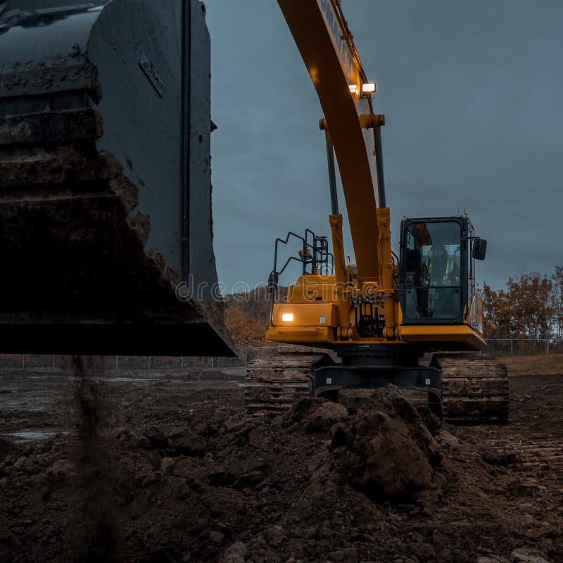 Excavator digging in dirt stock image. Image of digging - 188651491