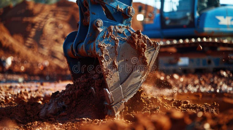The Excavator Digging Earth.AI Generated Image Stock Photo - Image of ...