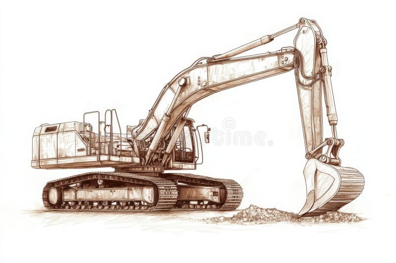 Excavator Digging into the Ground at a Construction Site during ...