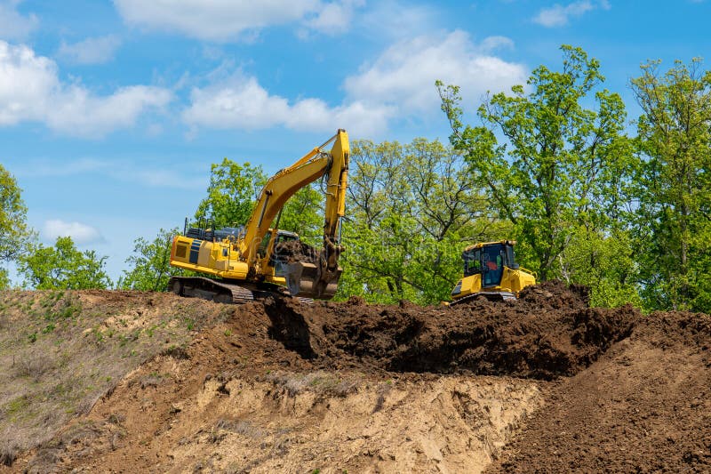 Excavator Digging the Ground Stock Image - Image of industrial ...