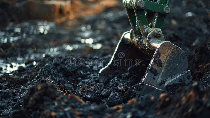 The Excavator Digging Mud. AI Generated Stock Image - Image of land ...