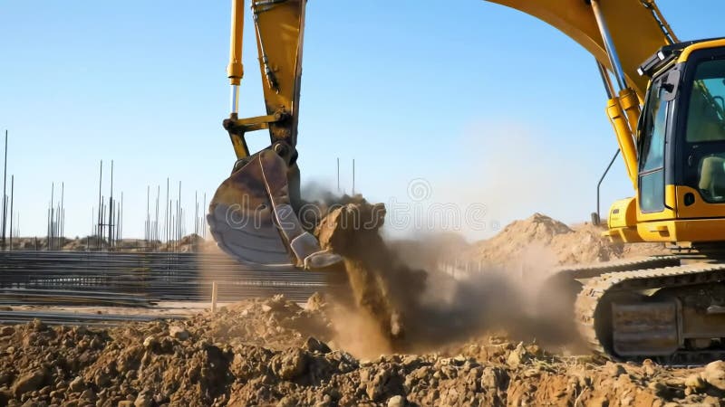 Excavator Digging Soil at Construction Site during Daytime Stock ...