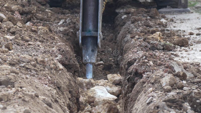 Excavator Digging a Trench in Construction Site Stock Footage - Video ...
