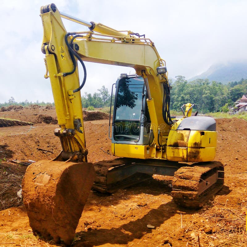 Excavator Dredge Field for Construction Stock Image - Image of field ...