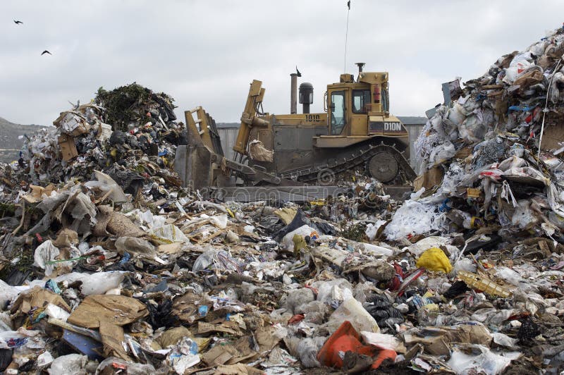 Dozer Pushing Garbage stock photo. Image of rubbish, work - 618016