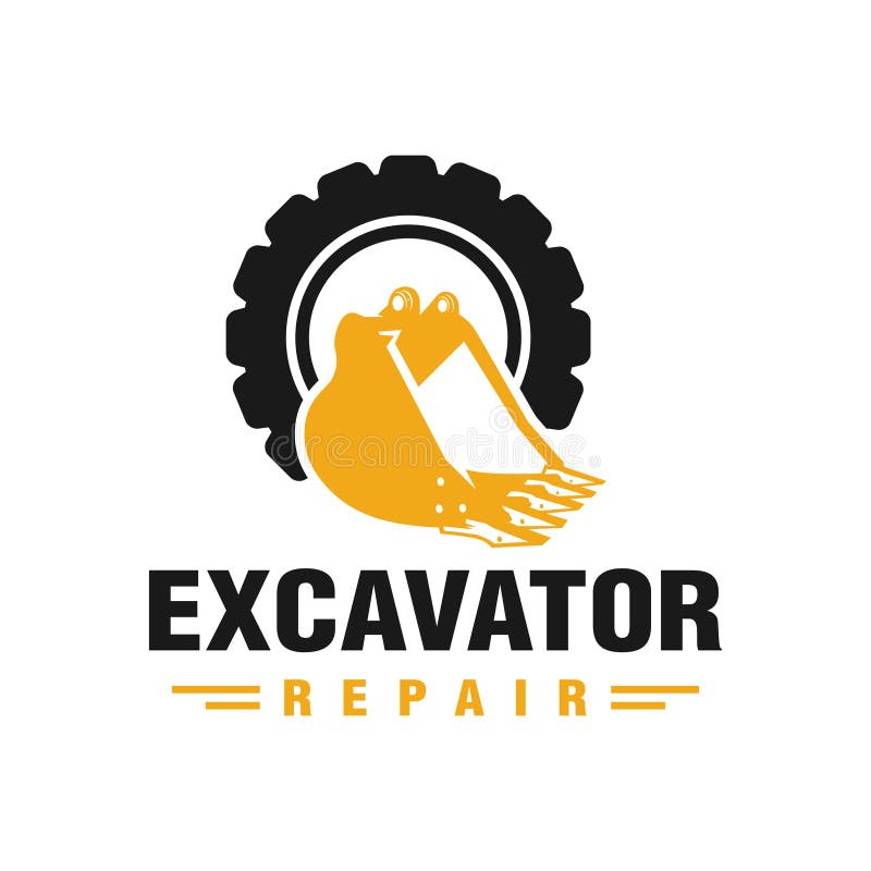 Excavator Engine Repair Logo Stock Illustration - Illustration of ...