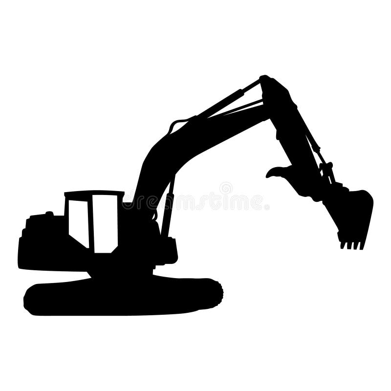 Excavator EPS Vector File for Digital Download Stock Vector - Illustration of silhouette ...