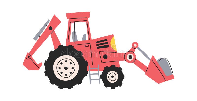 Excavator Equipped Scoop Heavy Machinery Stock Vector - Illustration of ...