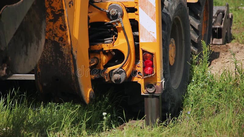The Excavator Establishes Supports on the Ground. Stabilization Leg ...
