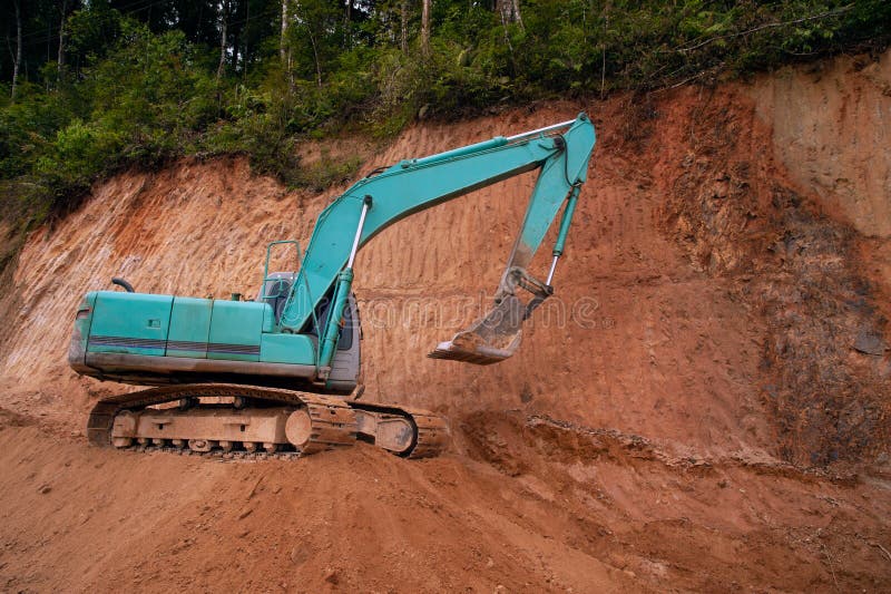 Excavator during Excavation at Construction Site. Stock Photo - Image ...