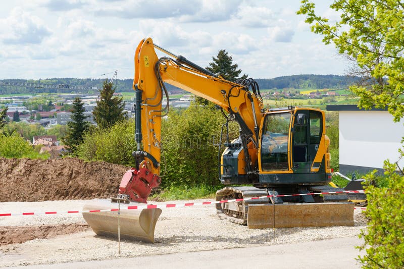 Excavator for Excavation Work at a Construction Site Stock Image ...