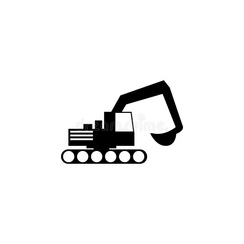 Excavator Flat Vector Icon stock vector. Illustration of heavy - 314488809