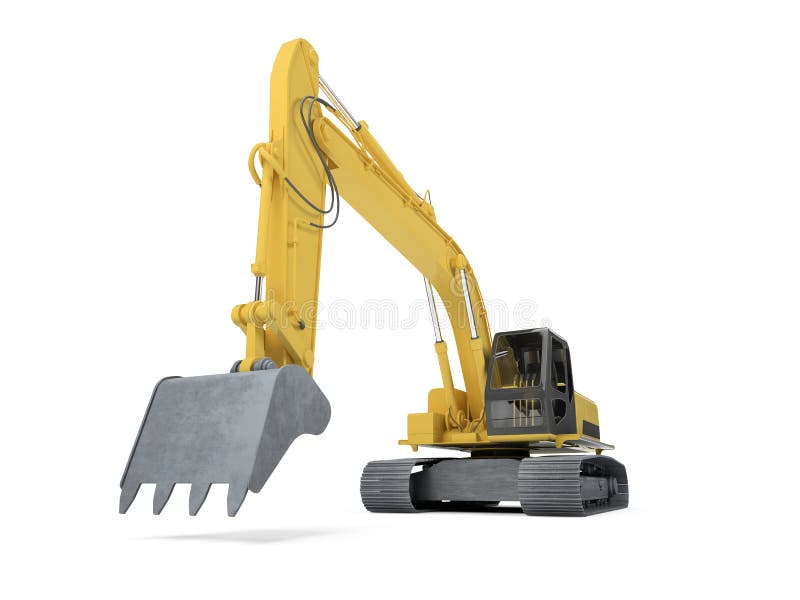 Excavator front view stock illustration. Illustration of case - 6252546