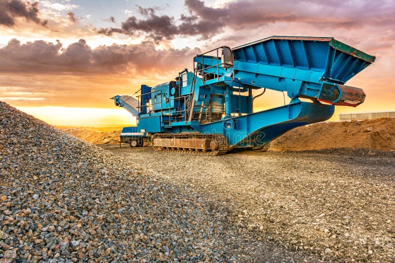Excavator of Great Size Extracting Stone Stock Image - Image of ...