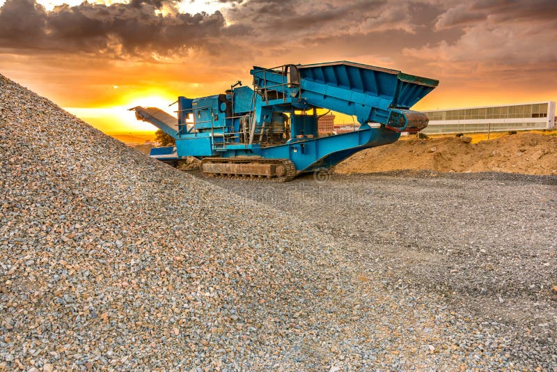 Excavator of Great Size Extracting Stone Stock Image - Image of ...