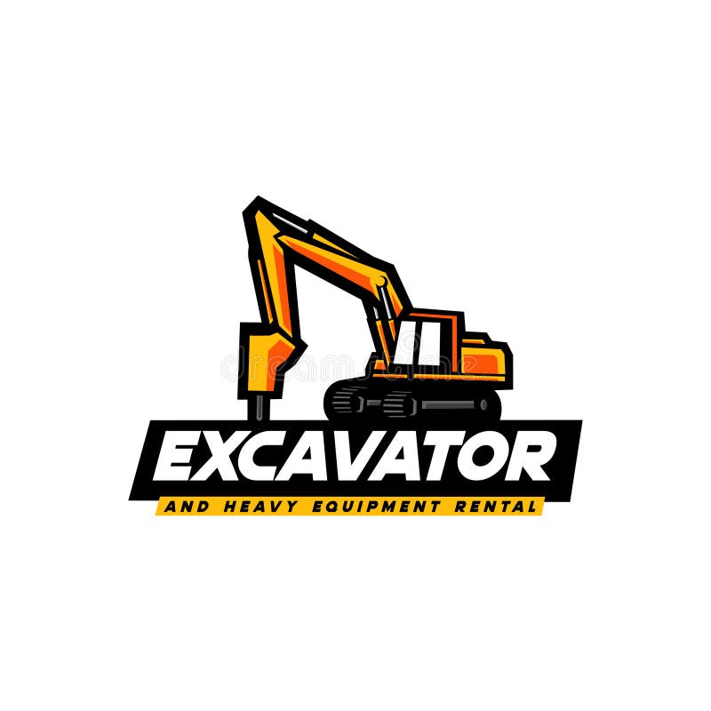 Excavator and Heavy Equipment Rental Logo Stock Illustration ...