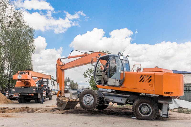 Excavator Heavy Industrial Machine Digging Equipment Excavation Work ...