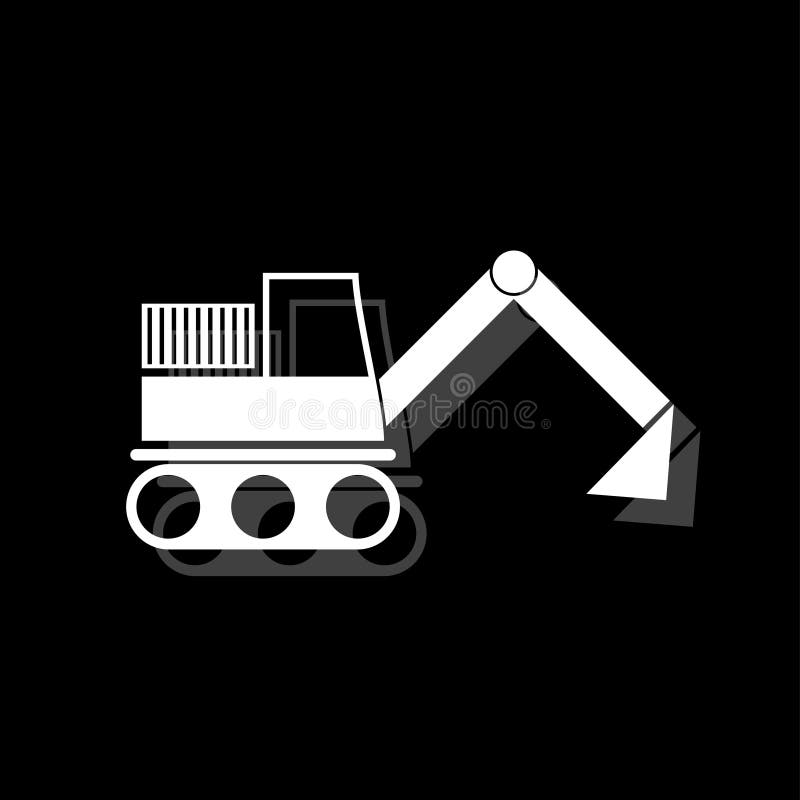 Excavator icon flat stock illustration. Illustration of soil - 138012340