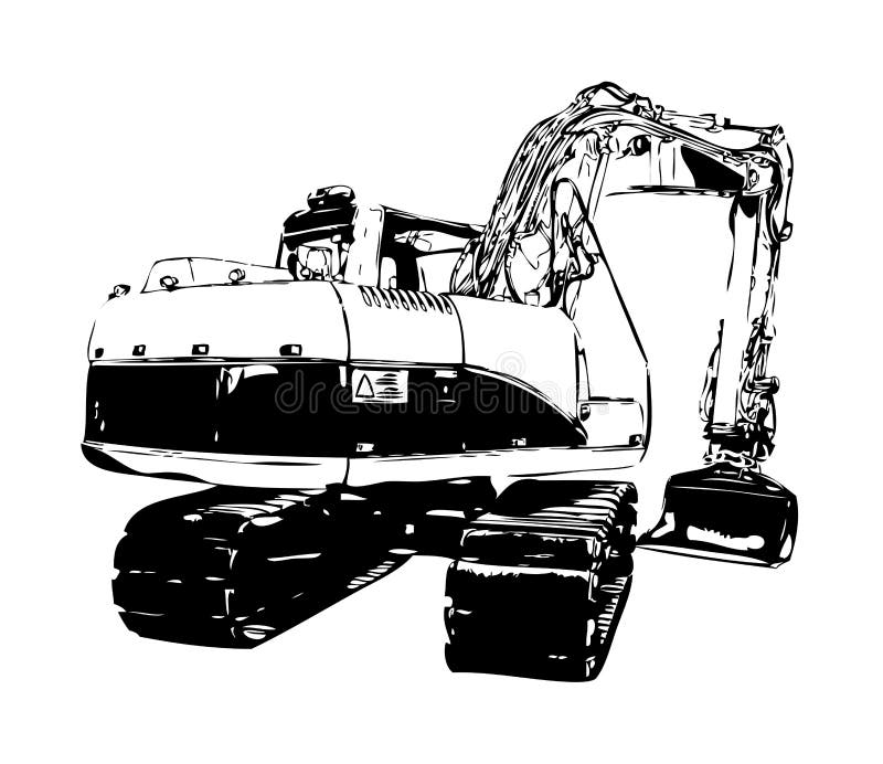 Excavator Illustration Color Isolated Art Work Stock Illustration ...