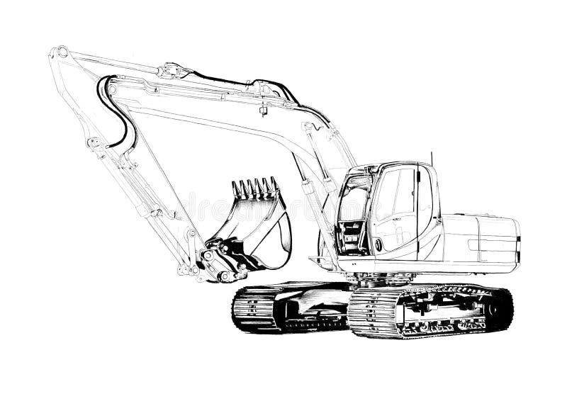 Drawing Excavator Stock Illustrations – 7,996 Drawing Excavator Stock ...