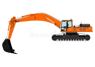 Orange Excavator Stock Illustrations – 4,714 Orange Excavator Stock ...