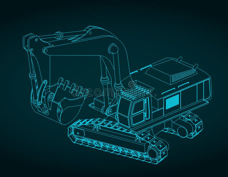 Excavator illustration stock vector. Illustration of industry - 281680649