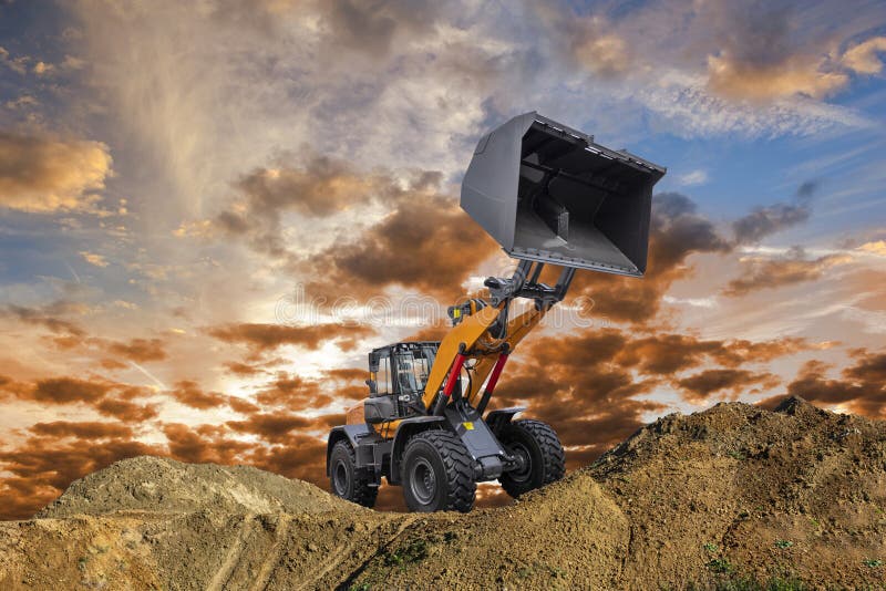 Excavator Ist Digging and Working at Construction Site Stock Photo ...