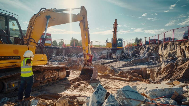 An Excavator is a Large Construction Machine that is Used To Dig and ...