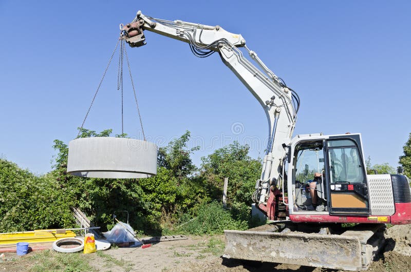Precast Concrete In Construction Site Pit Stock Photo - Image of wall ...