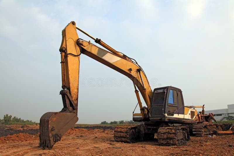Excavator Loader Bulldozer with Big Bucket Stock Image - Image of ...