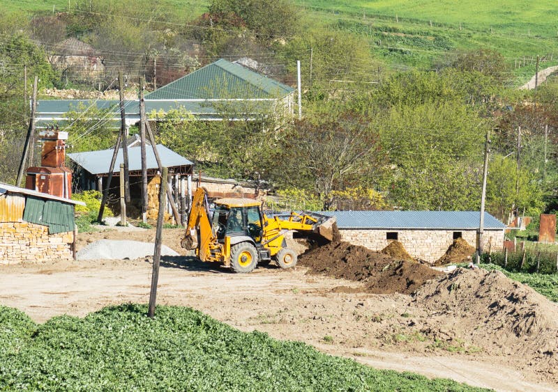 Excavator Loader in the Countryside Stock Photo - Image of loader ...