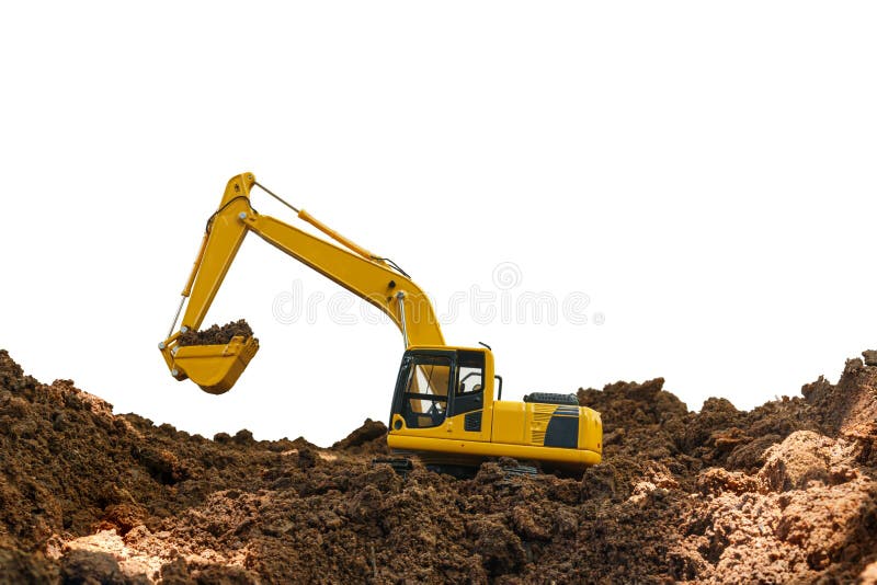 Excavator Loader is Digging in the Construction Site Work. Stock Photo ...