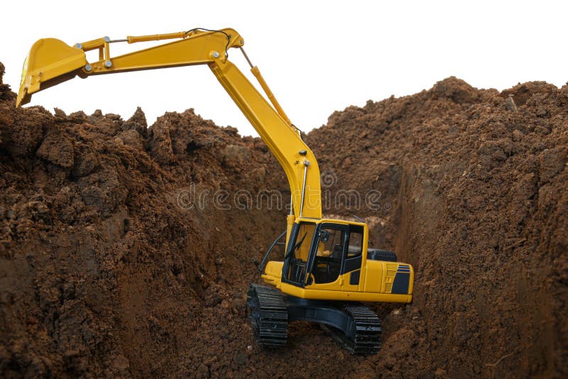 Excavator Loader is Digging in the Construction Site Work. Stock Photo ...