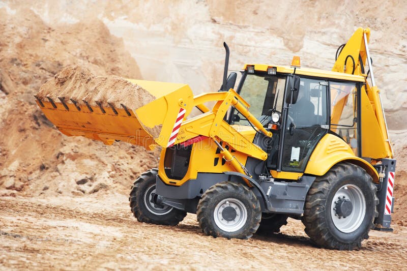 Excavator Loader at Earth Moving Works Stock Image - Image of ...