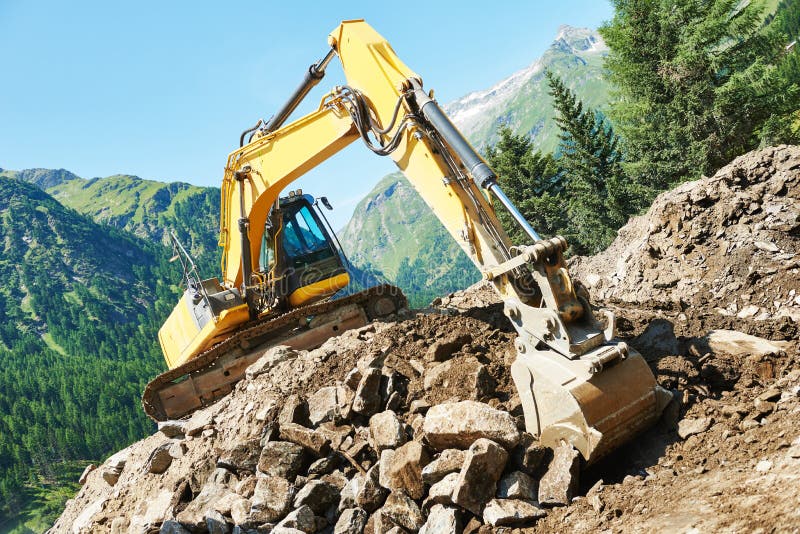 Excavator Loader Machine at Construction Site Stock Image - Image of ...