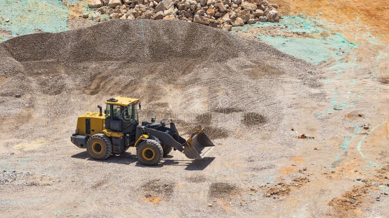 Excavator Loader Machine during Earthmoving Works Stock Photo - Image ...