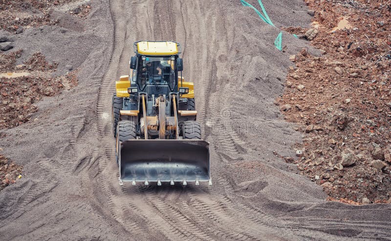 Excavator Loader Machine during Earthmoving Works Stock Photo - Image ...