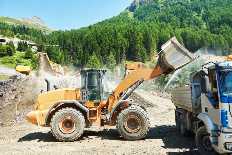 Excavator Loader Machine at Quarry Stock Photo - Image of earthmover ...