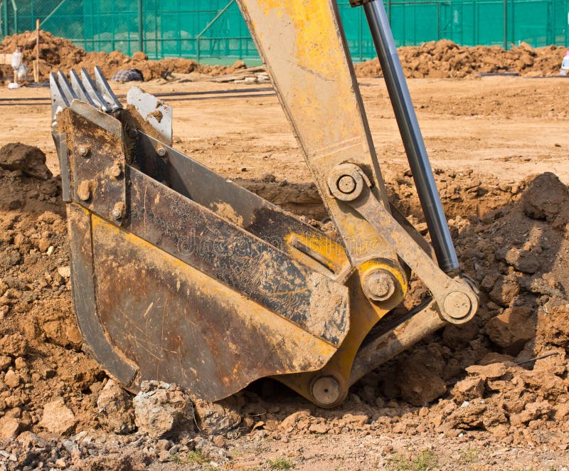 Excavator Loader Machine during Works Outdoor Stock Image - Image of ...