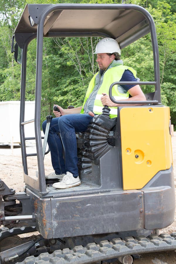 Construction Worker with Forklift Truck Stock Image - Image of people ...
