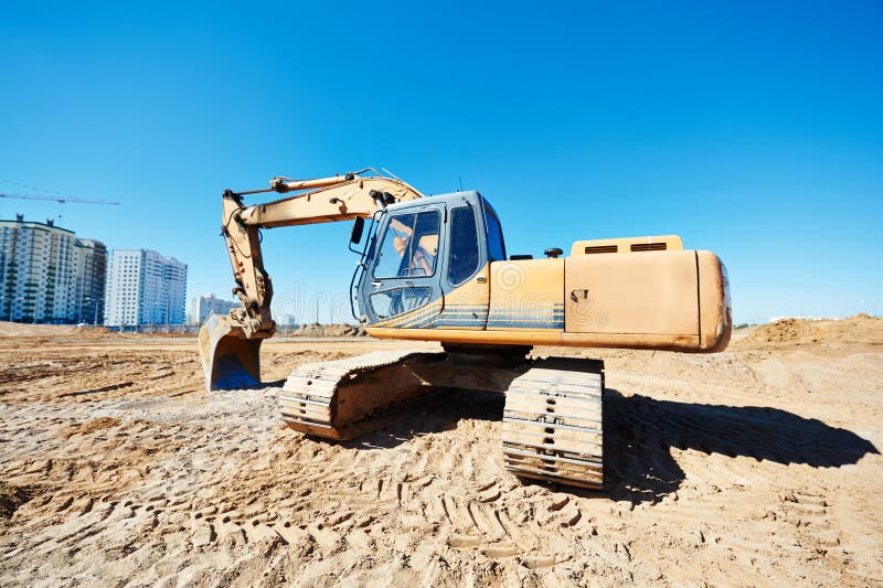 Excavator loader at work stock image. Image of earth - 35358557