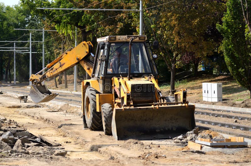 Excavator loader working stock image. Image of build - 33418019