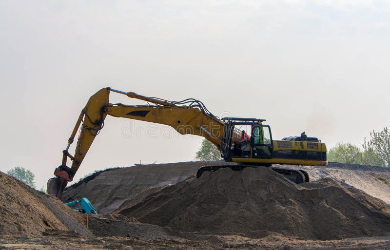 Loading Sand into Trucks on the Sandy Career Stock Image - Image of ...
